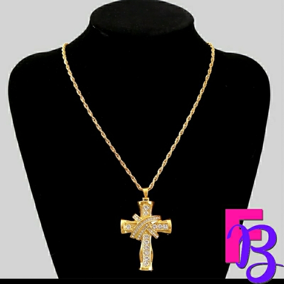 Urban Legend | Accessories | Large 4k Gold Iced Cross Chain | Poshmark